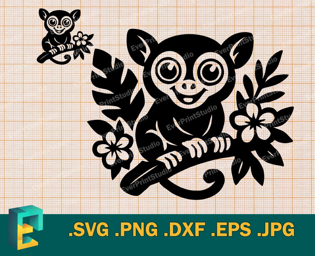 Tarsier SVG - Cricut, Silhouette | Vector Cute Small Lemur Cut File ...