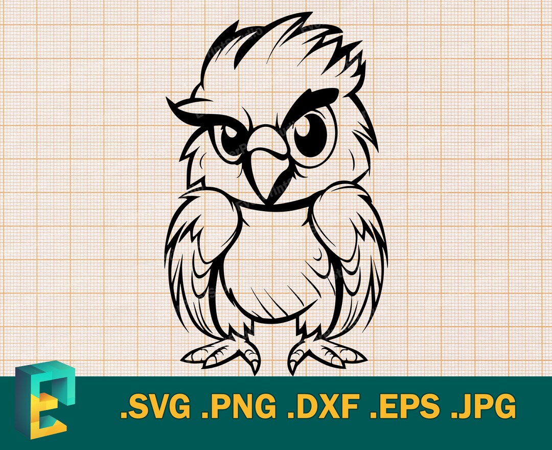 Cute Baby Owl SVG - Cricut, Silhouette | Cute Baby Eagle Artistic ...