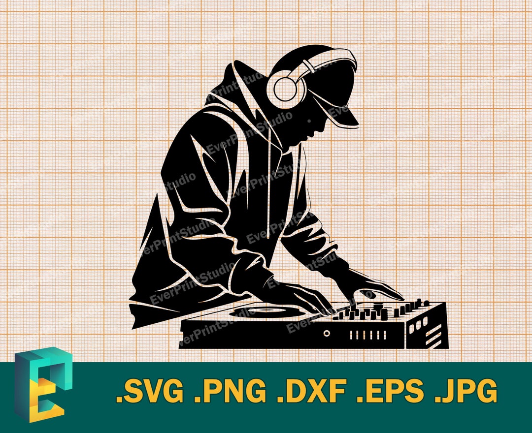 DJ Disc Jockey SVG - Cricut, Silhouette | Vector Dj Music SVG, Club ...