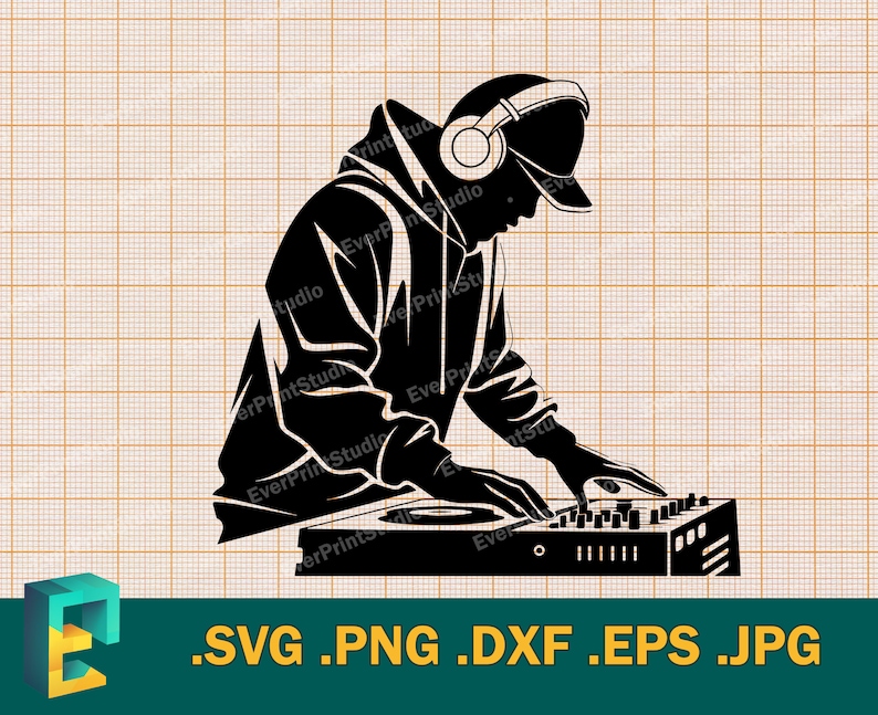 DJ Disc Jockey SVG Cricut, Silhouette Vector Dj Music SVG, Club Radio ...