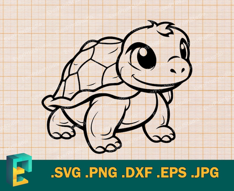 Turtle SVG Cricut Silhouette Vector Cute Turtle Cut File - Etsy