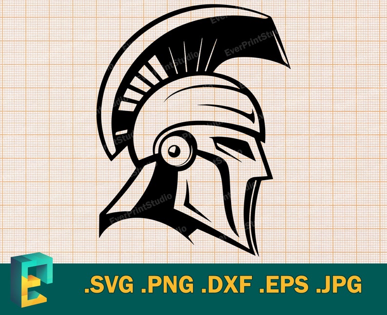 Spartan Helmet SVG Cricut, Silhouette Vector Artistic Design Spartan ...