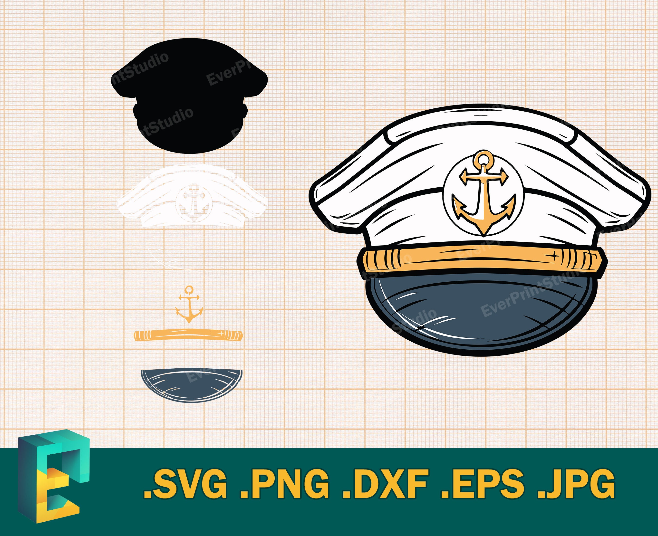 Boat Hat SVG Captain Hat Unique Design for Cricut - Etsy