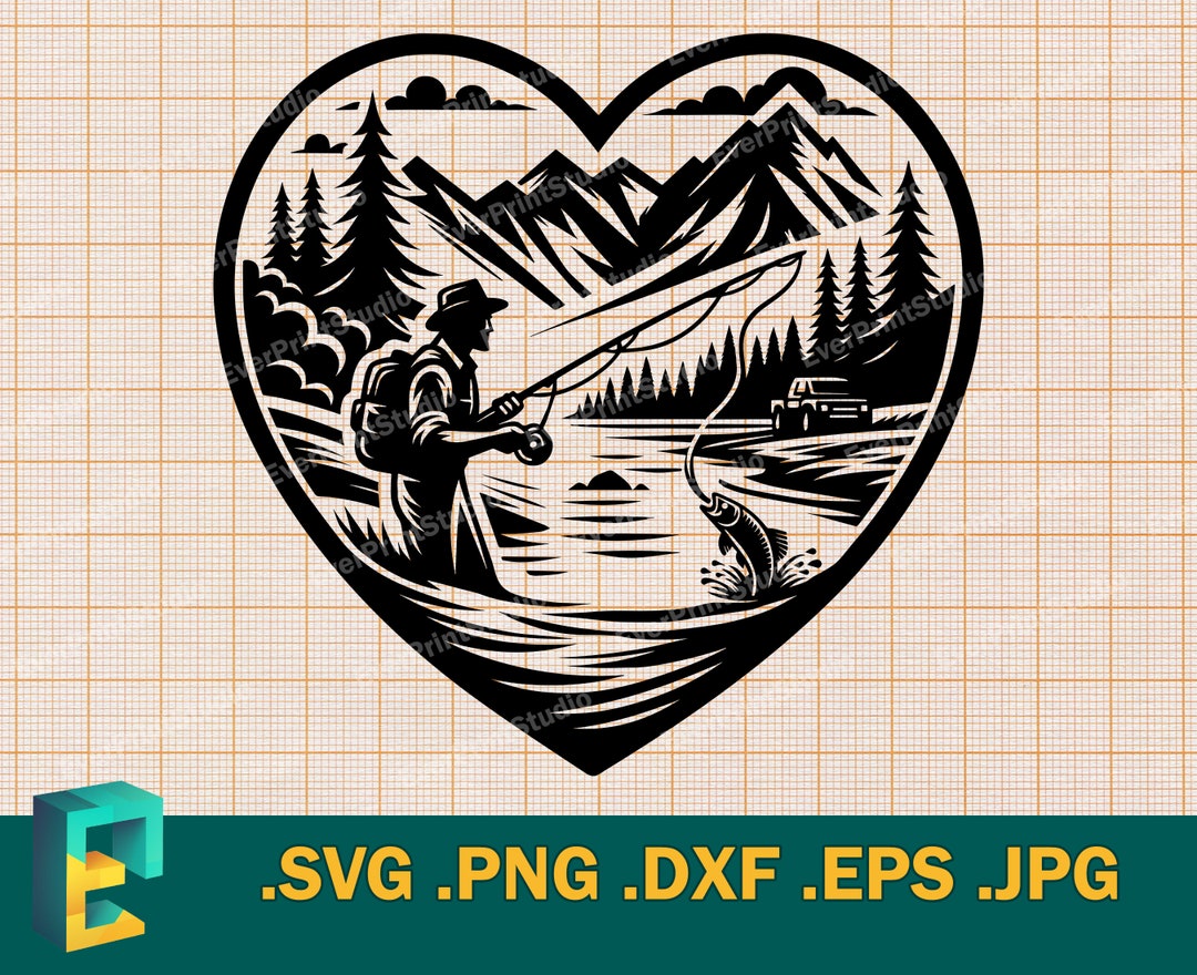 Fisherman SVG - Cricut, Silhouette | Vector Fisherman Cut File ...