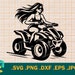 ATV Raider Lady Svg - Cricut, Silhouette | Vector Woman on ATV Quad 4 ...