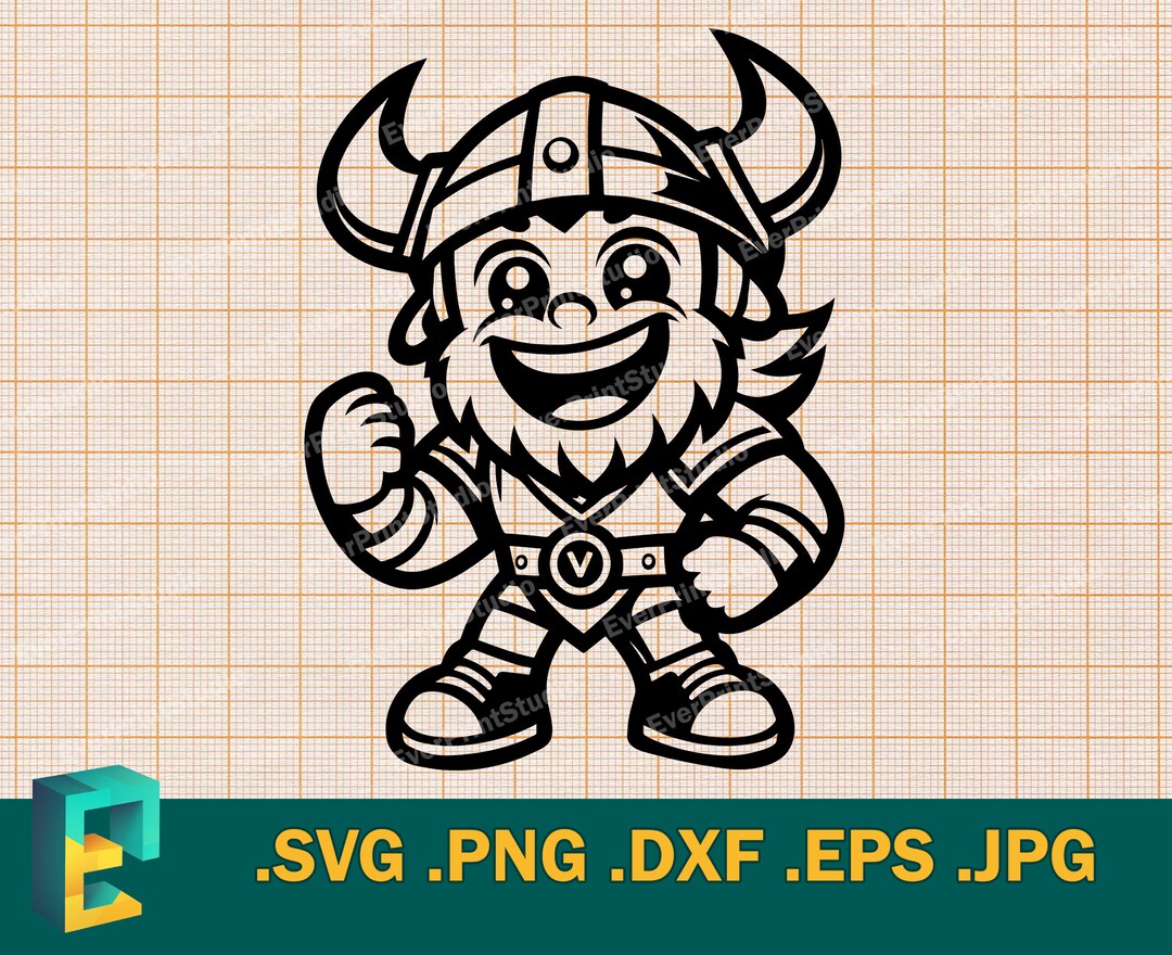 Happy Viking SVG - Cricut, Silhouette | Cute Scandinavian Warrior SVG ...