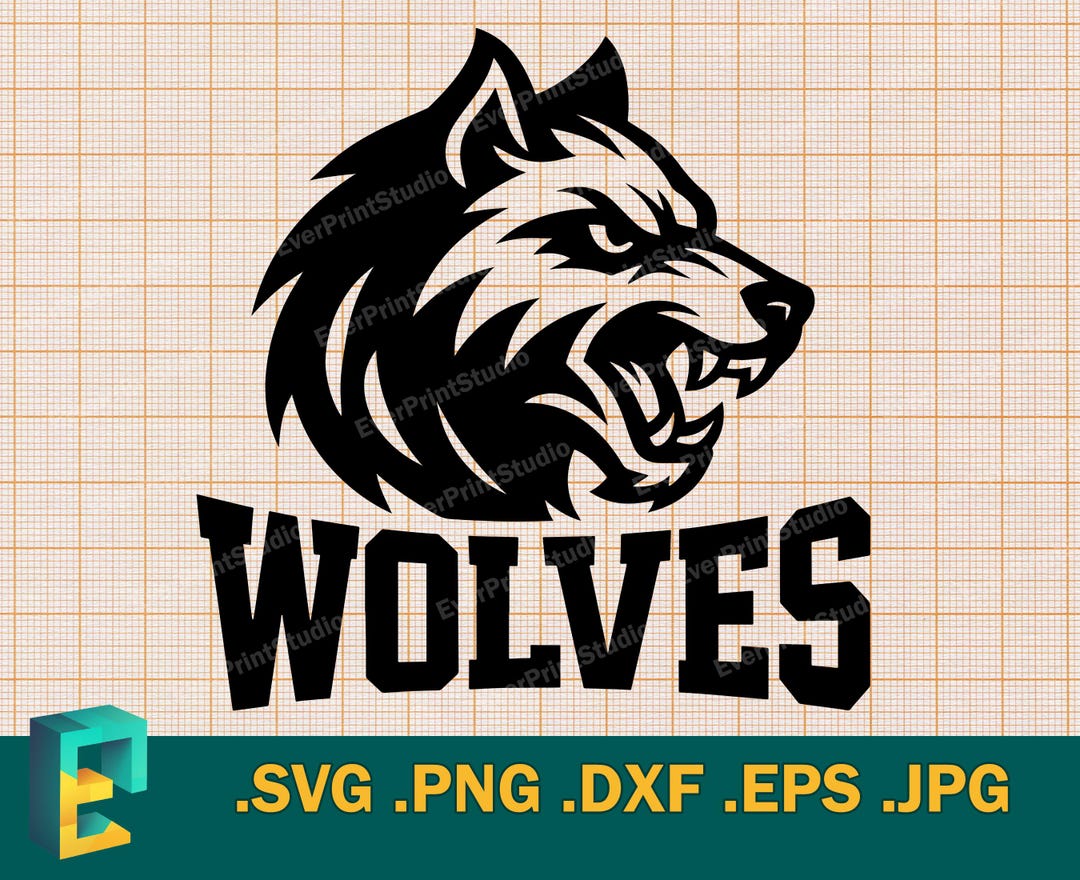 Wolves Team Mascot SVG: School Sports Logo Cut File - Etsy