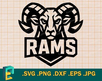 Rams Head Mascot SVG: Vector Cut File, Logo Print (instant Download ...