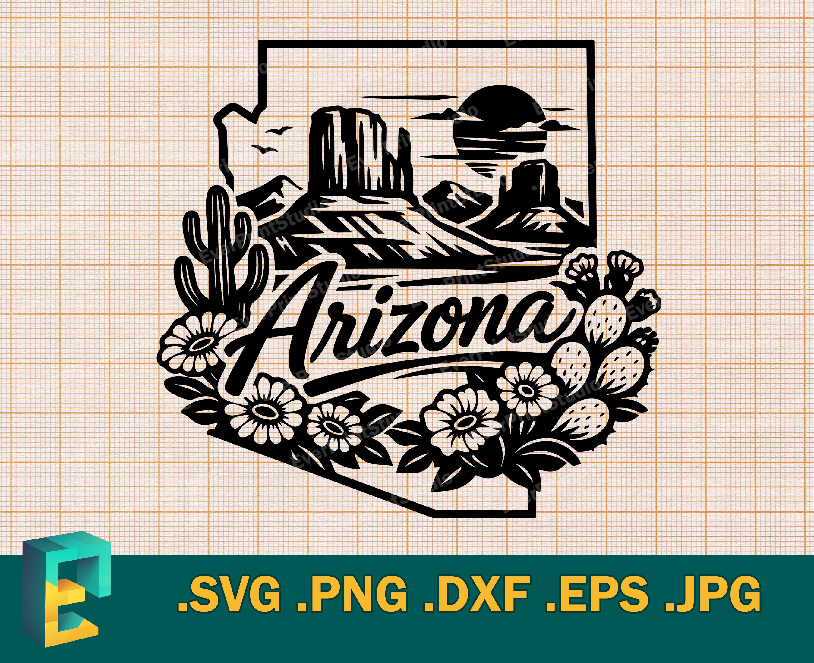 Arizona SVG - Cricut, Silhouette | Vector Arizona State USA Cut File ...