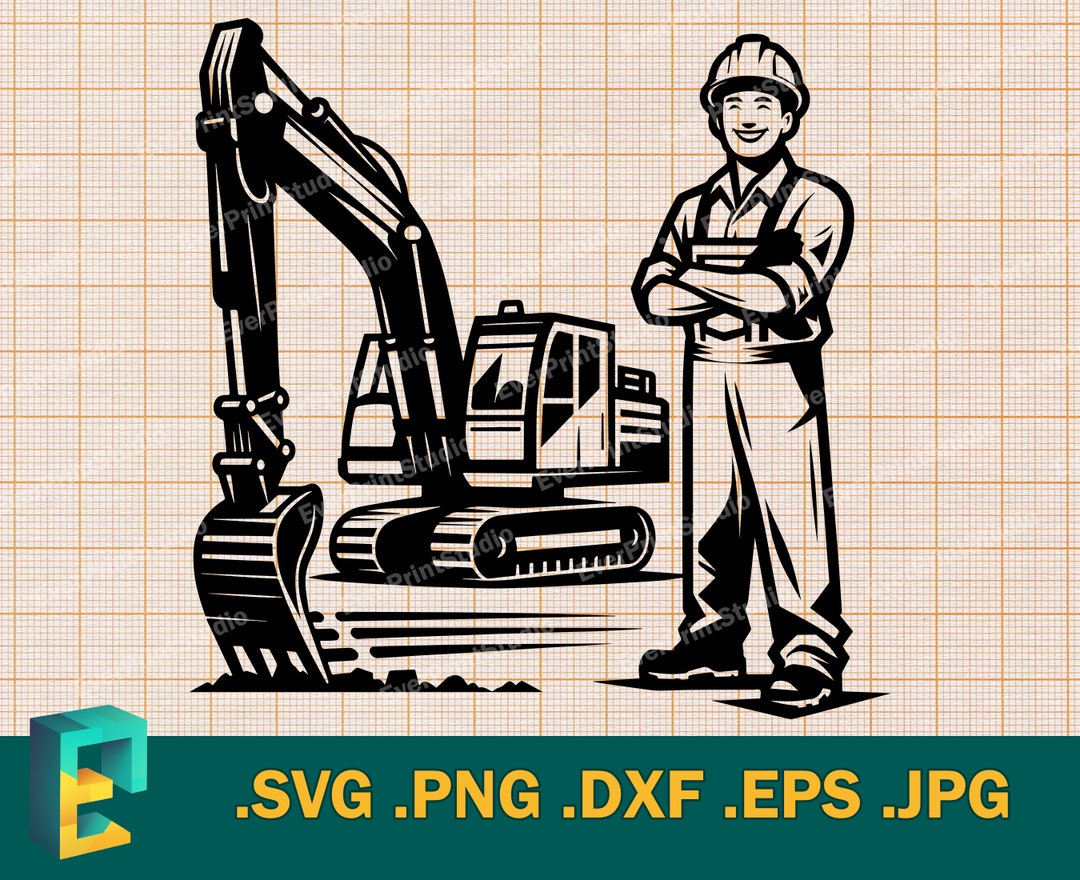 Excavator SVG - Cricut and Silhouette | Vector Excavator and ...