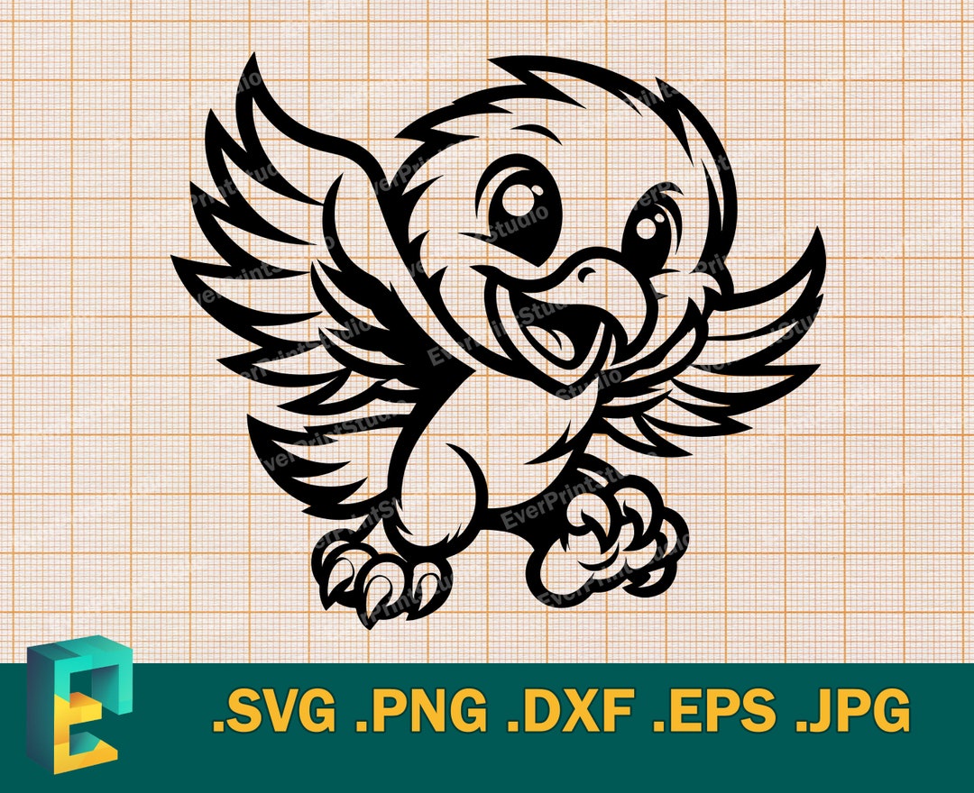 Baby Eagle SVG - Cricut, Silhouette | Vector Cute Little Eagle SVG Cut ...