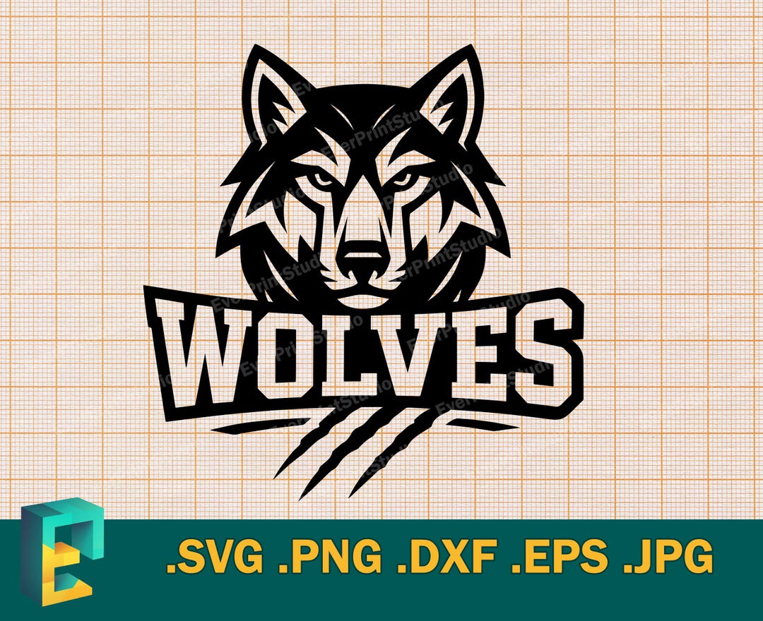 Wolves Team Mascot SVG: School Sports Logo Cut File - Etsy