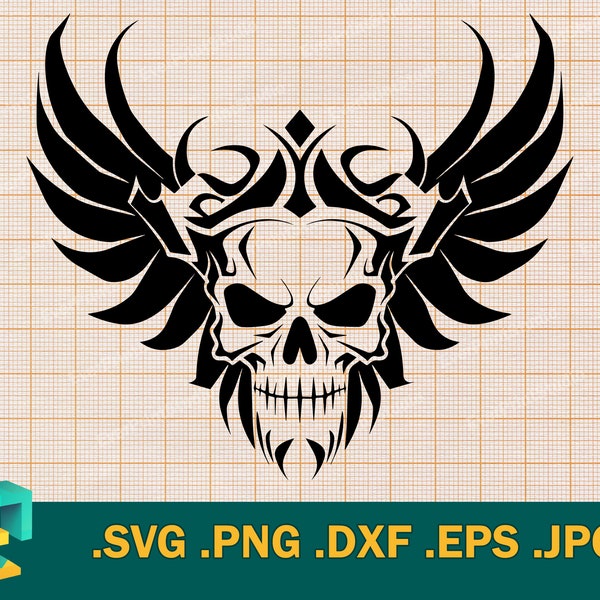 Skull With Wings - Etsy