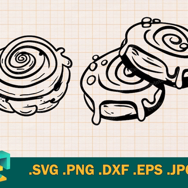 Cinnamon Roll Svg - Etsy