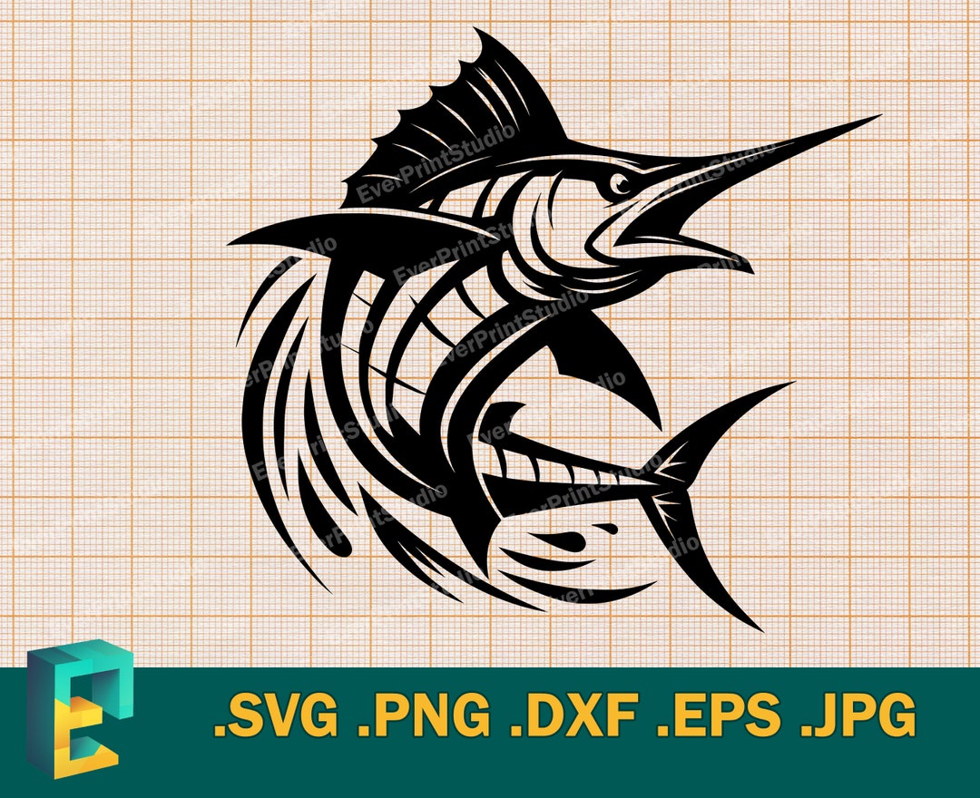 Swordfish SVG - Cricut, Silhouette | Vector Marlin Fish SVG Cut File ...