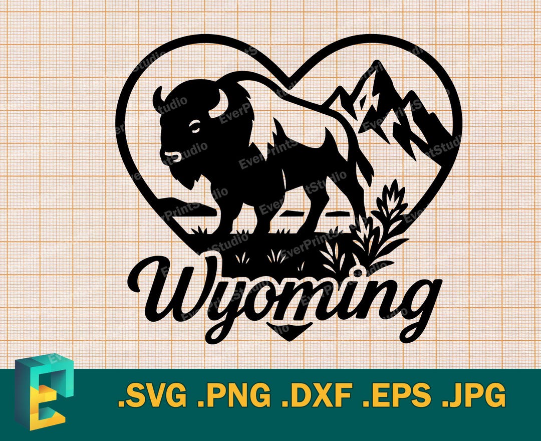 Wyoming SVG - Cricut, Silhouette | Vector I Love Wyoming USA Cut File ...