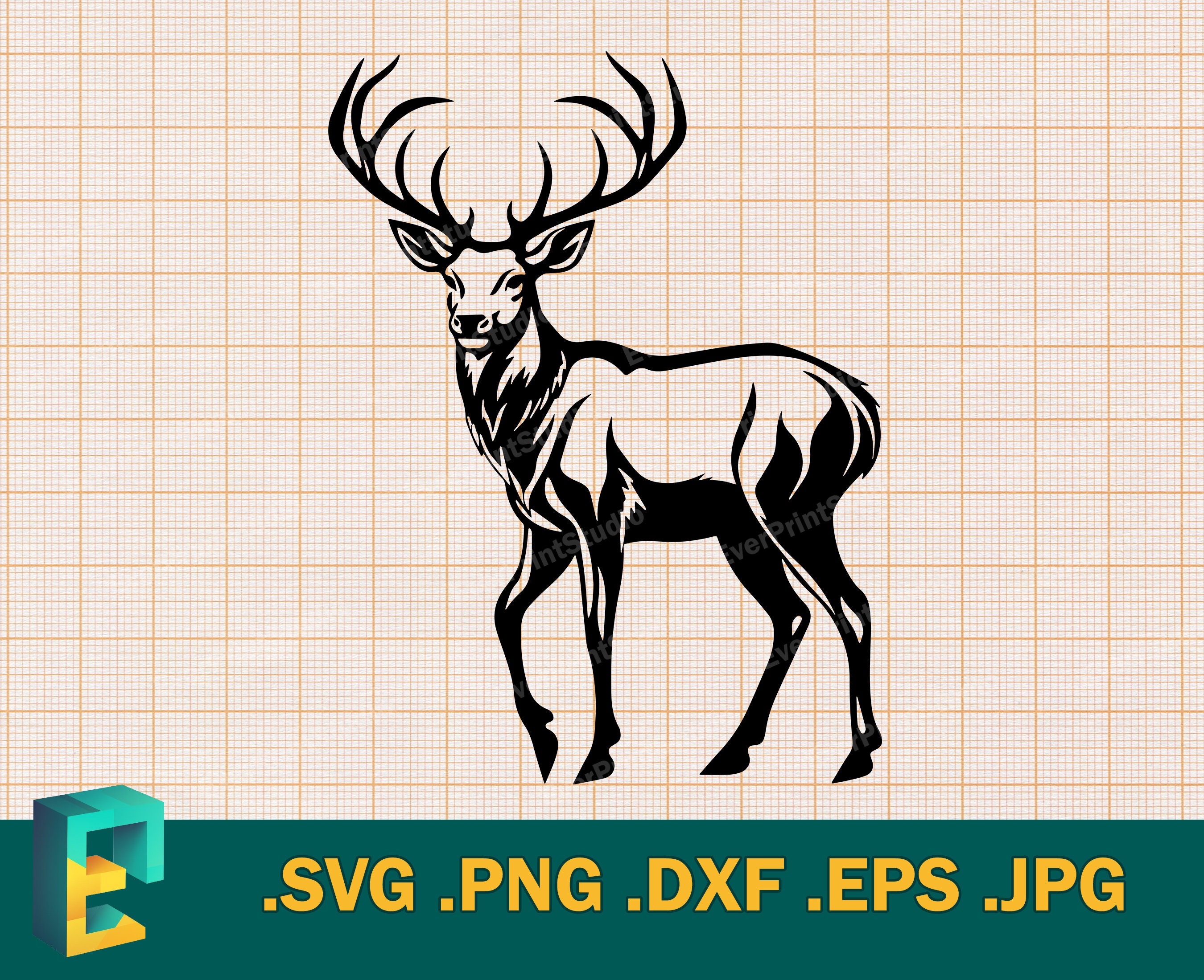 Buck SVG Cricut Silhouette Vector Deer Cut File Big - Etsy