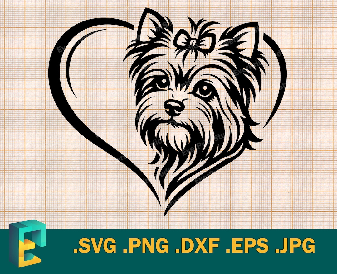 Cute Yorkshire Terrier SVG - Cricut, Silhouette | Vector Yorkshire ...