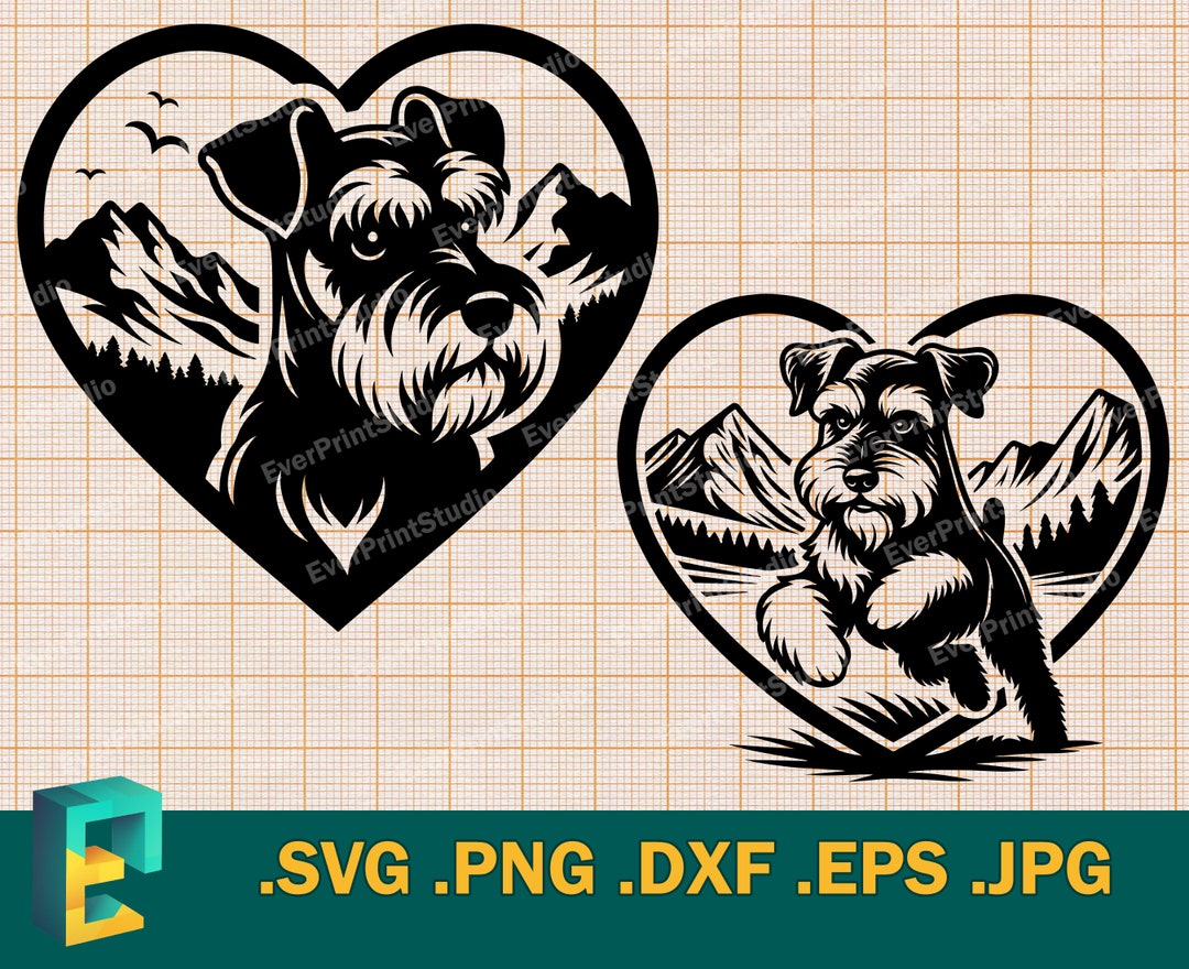 Miniature Schnauzer SVG - Cut File Cricut, Silhouette | Vector Cute ...