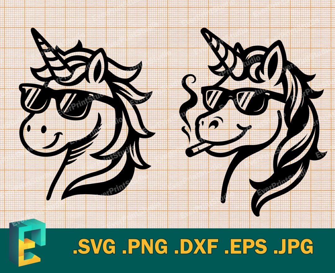Bad Unicorn SVG - Cricut and Silhouette | Vector Urban Unicorn Svg Cut ...