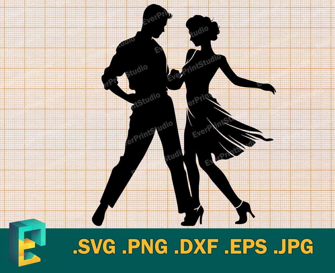 Dance Svg, Dancing Couple Svg - Cricut, Silhouette | Vector Silhouette ...