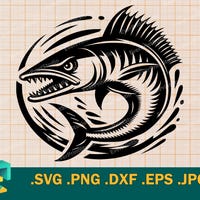 Robot Fish Clipart Vector Graphic Svg Png Jpg Eps Sci Fi Fish - Etsy