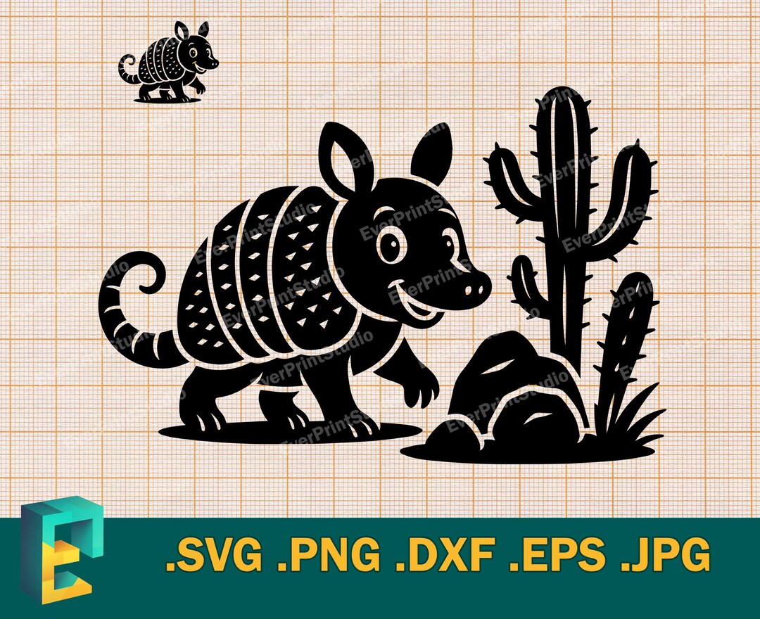 Armadillo SVG - Cricut, Silhouette | Vector Baby Armadillo Cut File ...