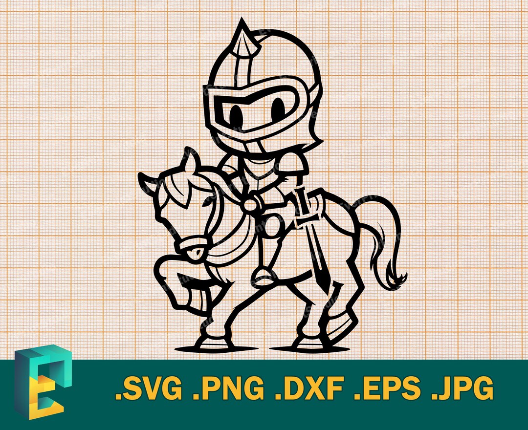 Knight SVG - Cricut, Silhouette | Vector Cute Knight on Horse Cut File ...
