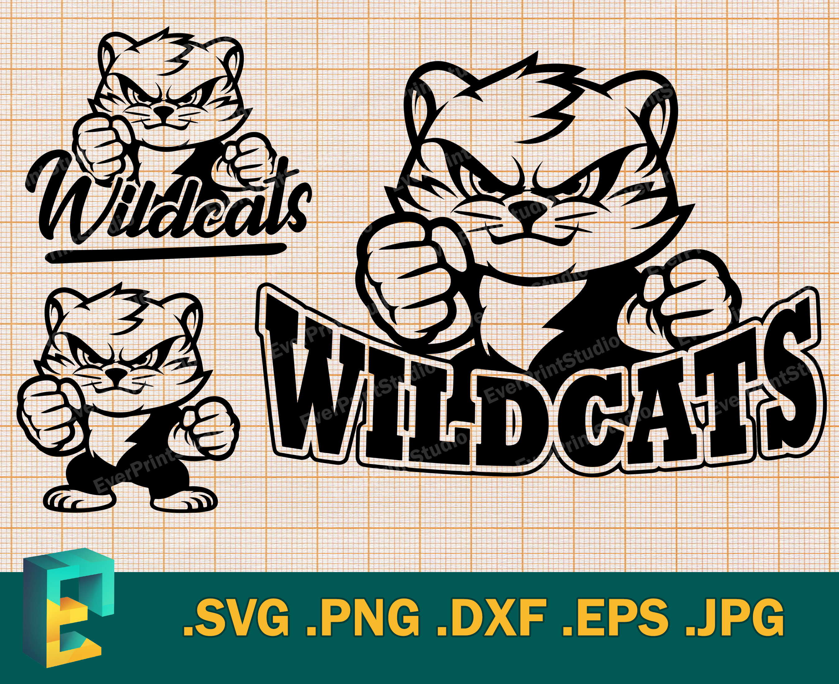 Wildcats SVG Cricut, Silhouette Cut File / Little Wildcats Kids Sports ...