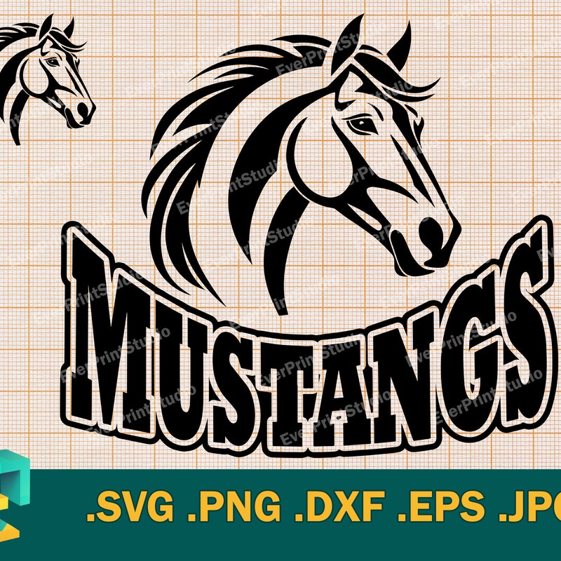 Mustangs Football Svg - Etsy