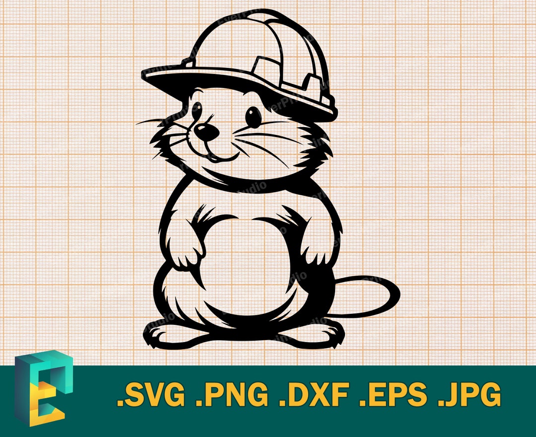 Beaver SVG - Vector Artistic Design Beaver Wearing a Construction ...