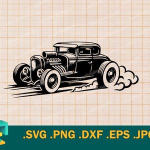 Rat Rod Rockabilly SVG Cricut, Silhouette Cut File Art Vector Rat Rod ...