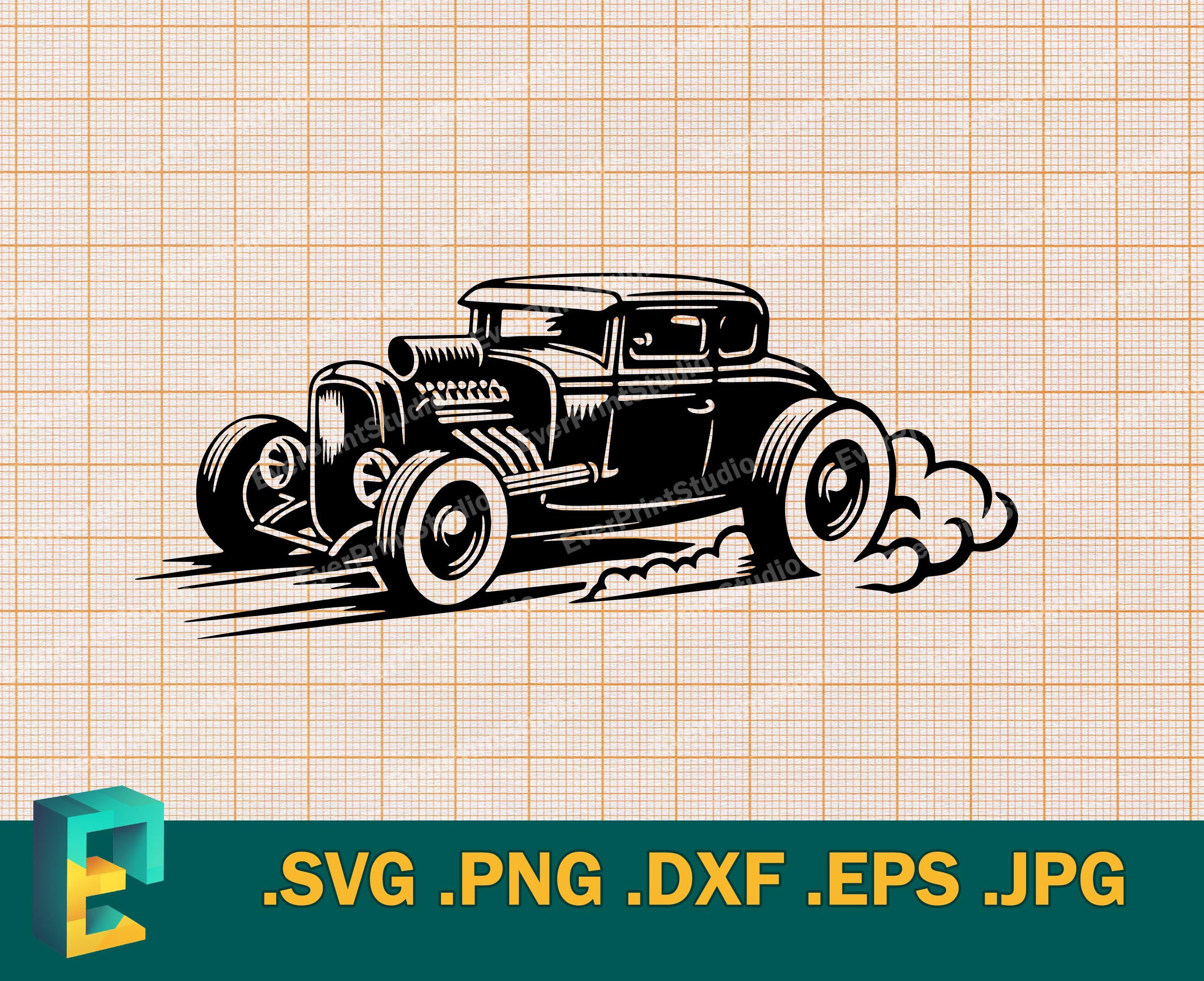 Rat Rod Rockabilly SVG - Cricut, Silhouette Cut File | Art Vector Rat ...