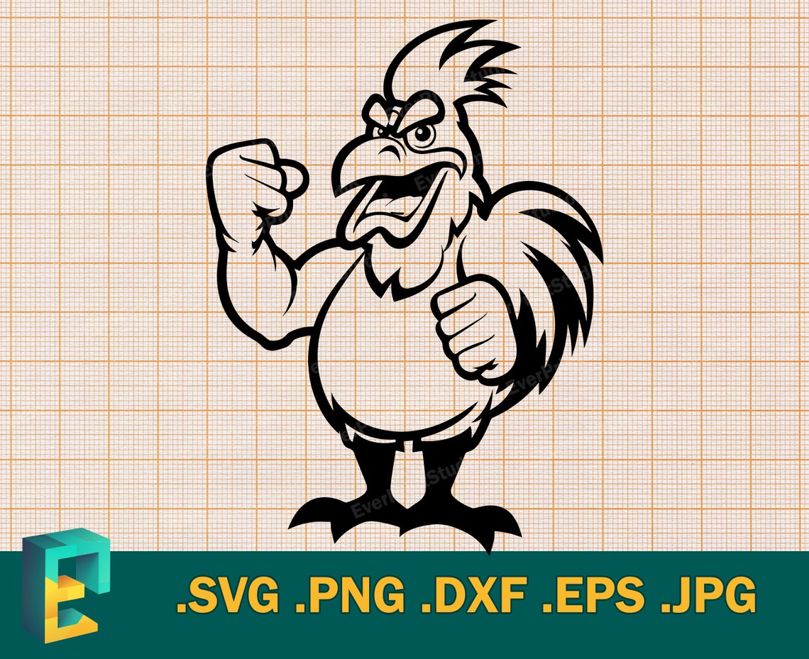 Angry Rooster SVG Cricut Silhouette Vector Angry Rooster - Etsy