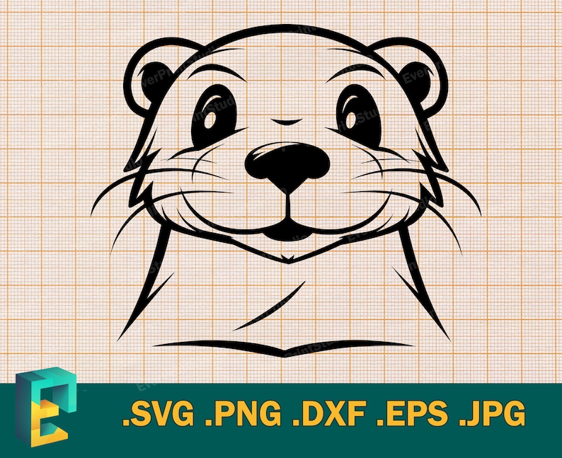 Cute Otter SVG - Cut File for Cricut, Silhouette | Vector Baby Otter ...