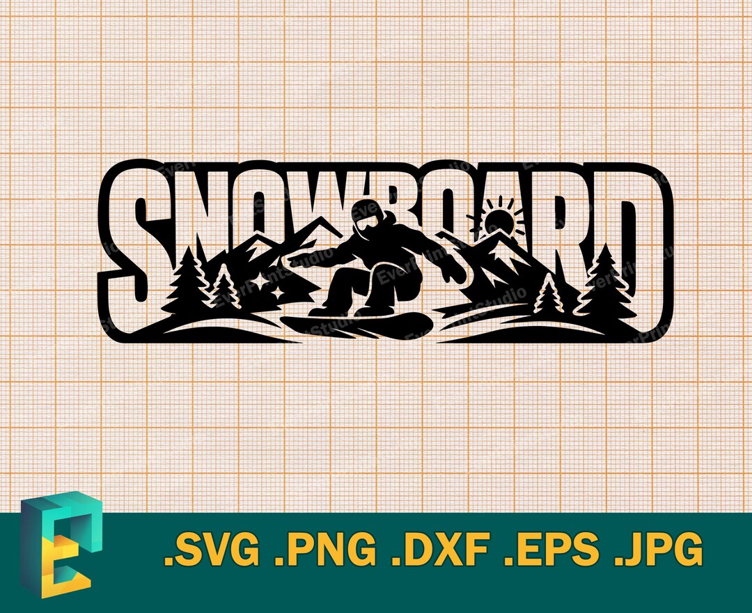 Snowboard SVG - Cricut, Silhouette | Vector Snowboarding SVG Cut File ...