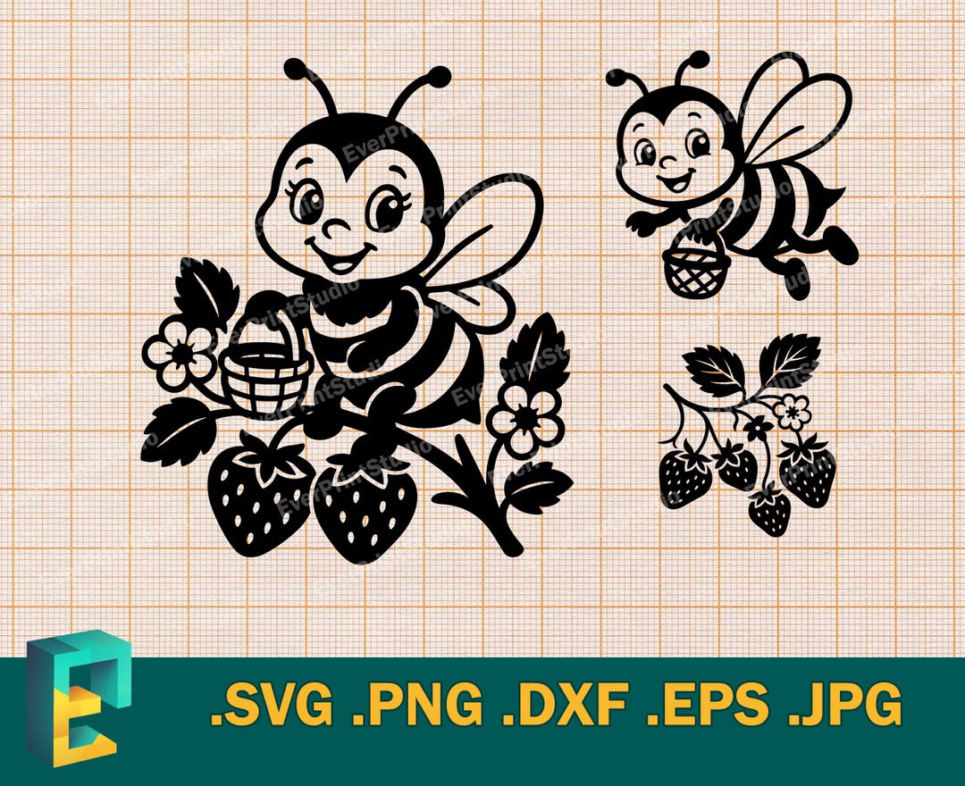 Cute Bumblebee SVG - Cricut & Silhouette, Happy Bee, File for Cutting ...