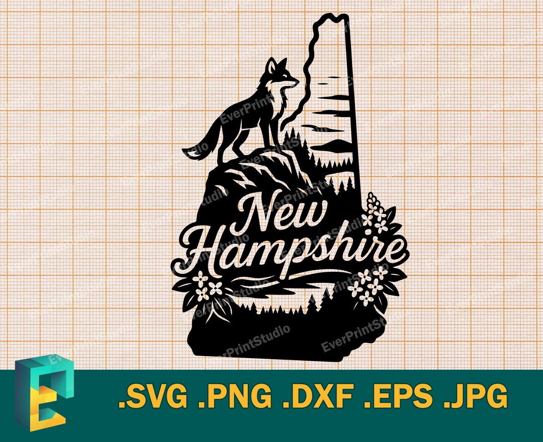 New Hampshire SVG - Cricut, Silhouette | Vector New Hampshire State USA ...