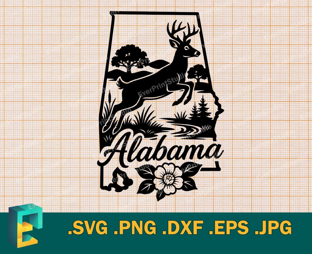 Alabama SVG - Cricut, Silhouette | Vector Alabama State Cut File SVG ...