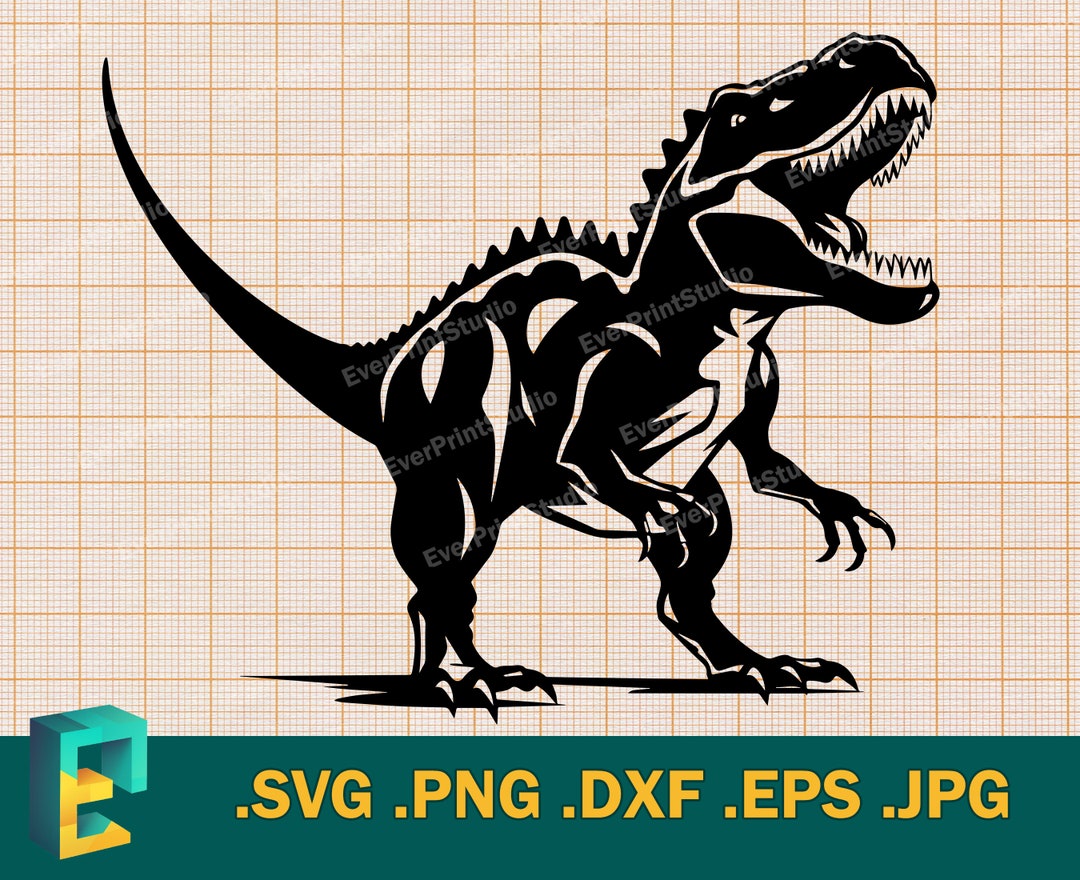 Dinosaur T-rex SVG - Cricut, Silhouette | Vector Dinosaur Cut File ...