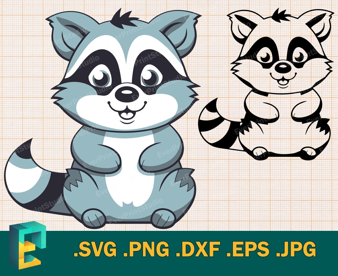 Raccoon SVG | Cute Raccoon Layered SVG - Cricut Cut Files, Silhouette ...