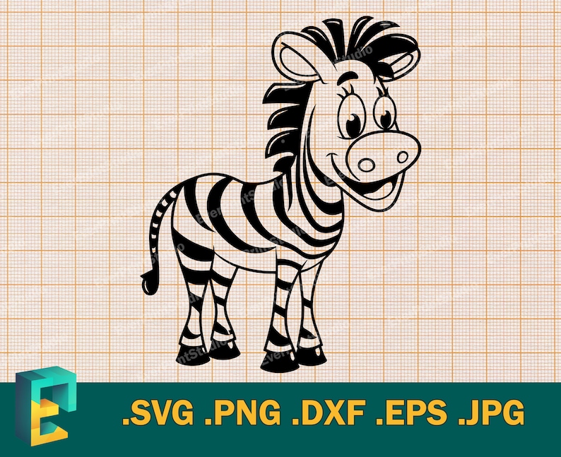 Zebra SVG Cricut Silhouette Vector Cute Zebra Cut File - Etsy
