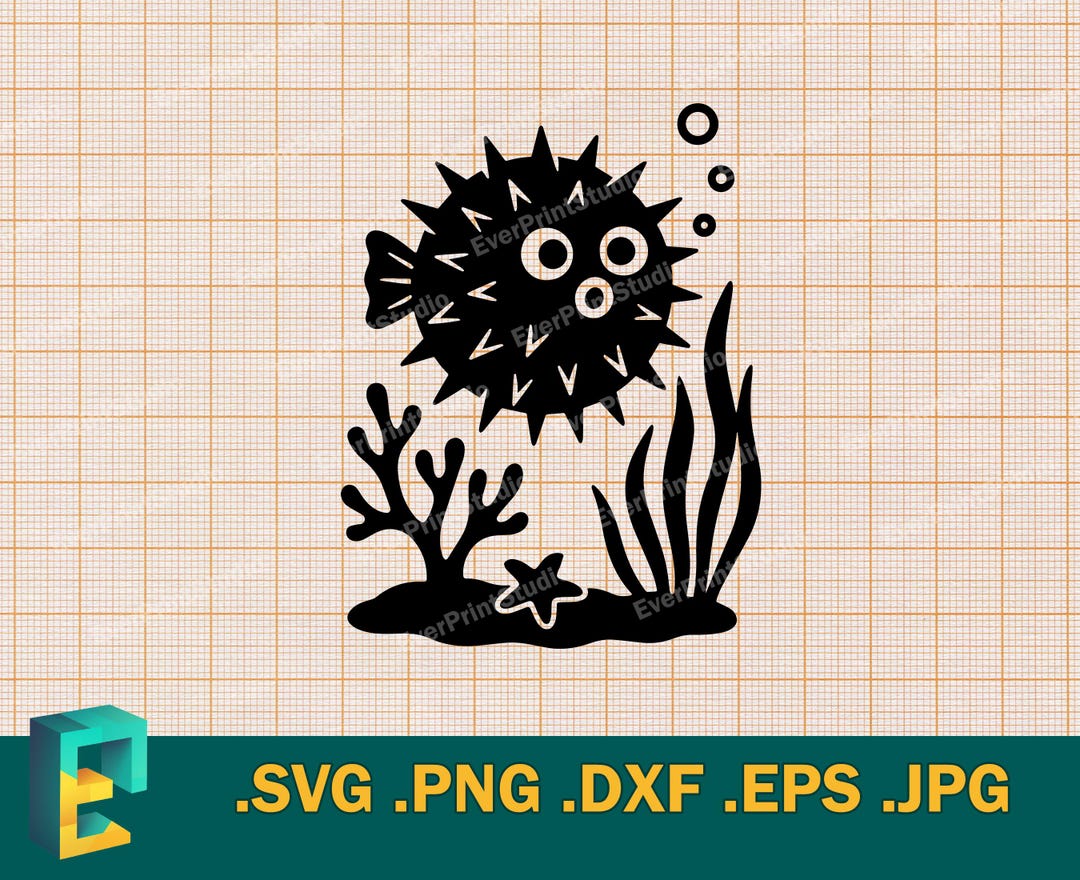 Pufferfish SVG - Cricut, Silhouette | Vector Sea Puff Fish SVG Cut File ...