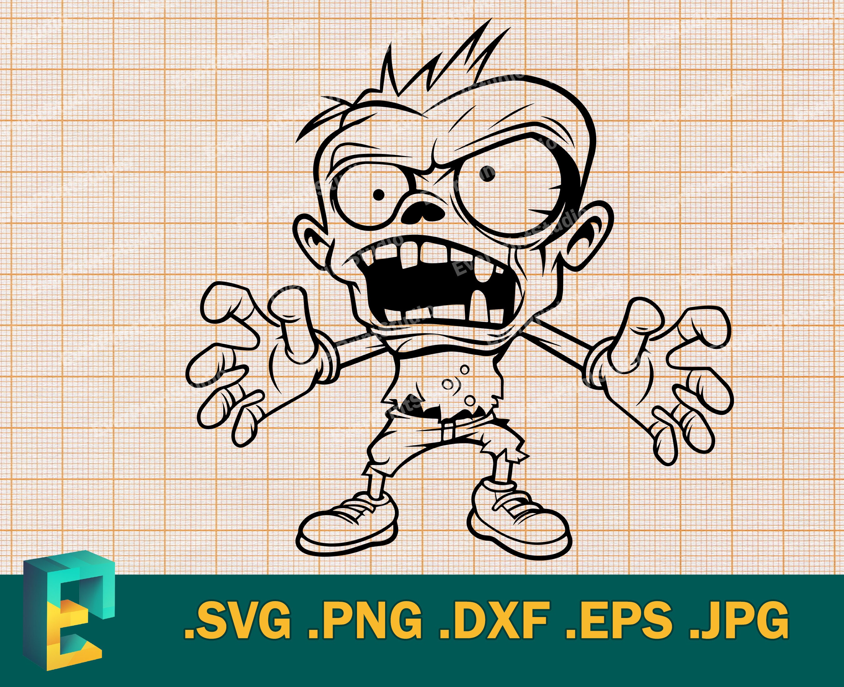 Zombie SVG - Cricut, Silhouette | Vector Cute Zombie Cut File ...