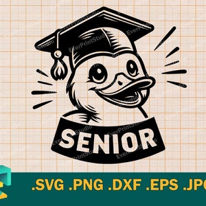 Duck Graduation Cap SVG Cute Duck Senior 2024 SVG Student Duck Graduate ...