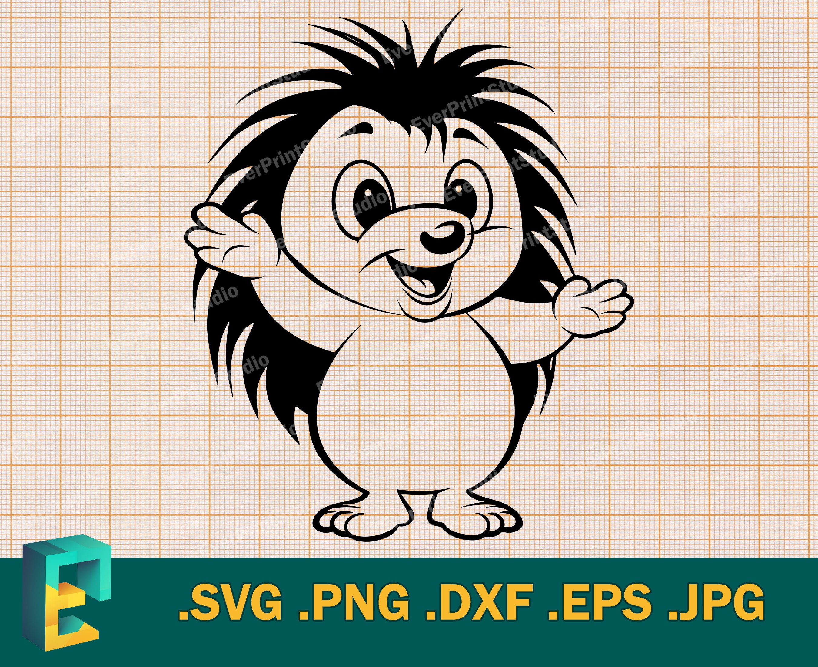 Cute Hedgehog SVG Cricut Silhouette Vector Echidna Cut - Etsy