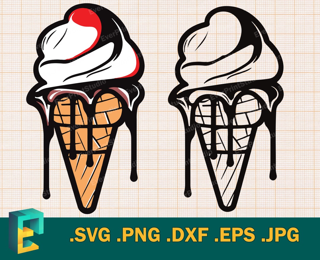 Ice Cream Layered SVG - Cricut, Silhouette Print | Summer Icecream ...