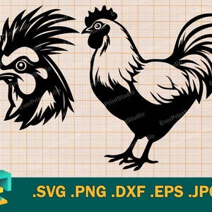 Chicken, Rooster SVG - Cricut, Silhouette | Vector Angry Chicken Cut ...