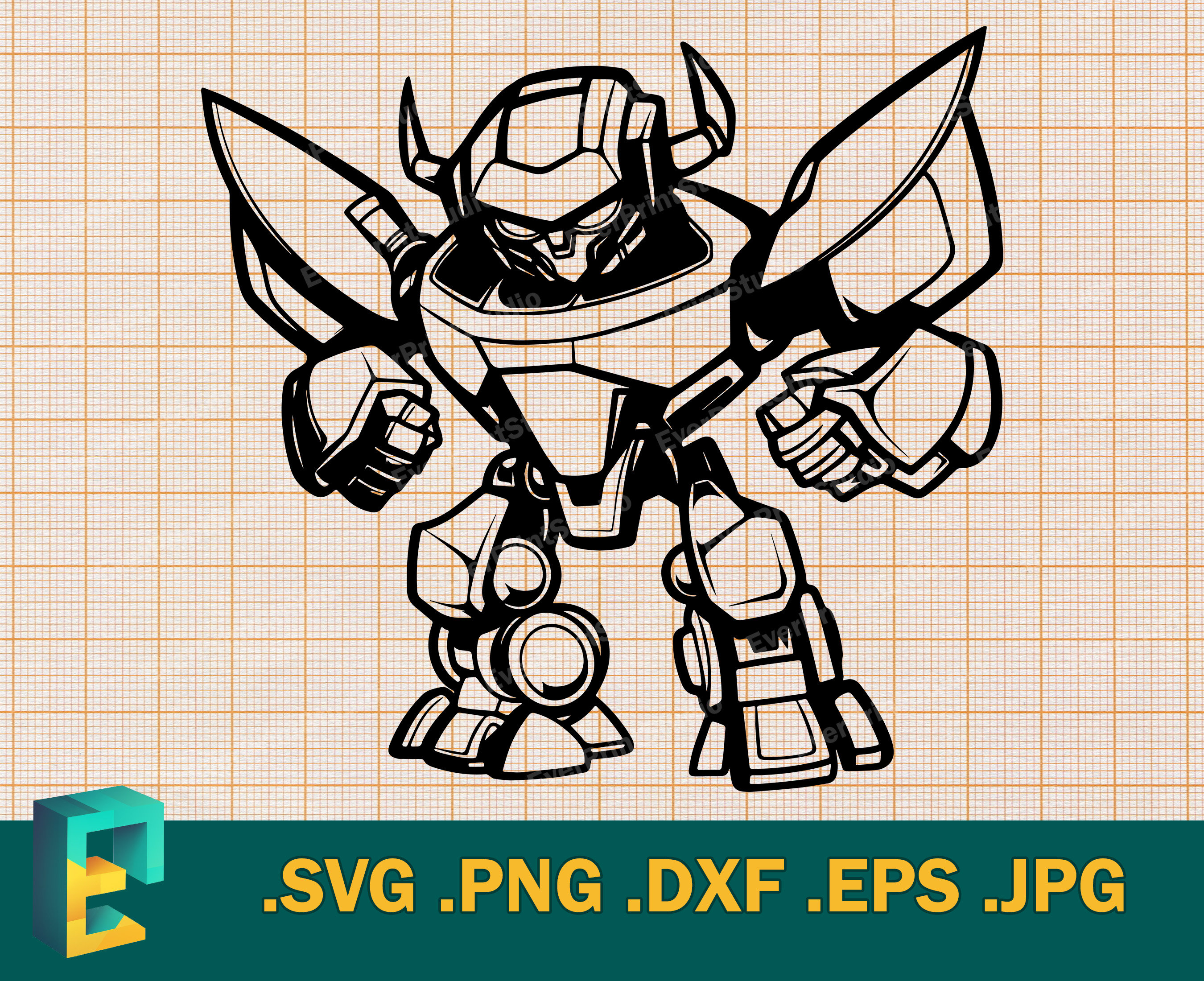 Robot Transformer SVG Cricut Silhouette Vector Cute - Etsy