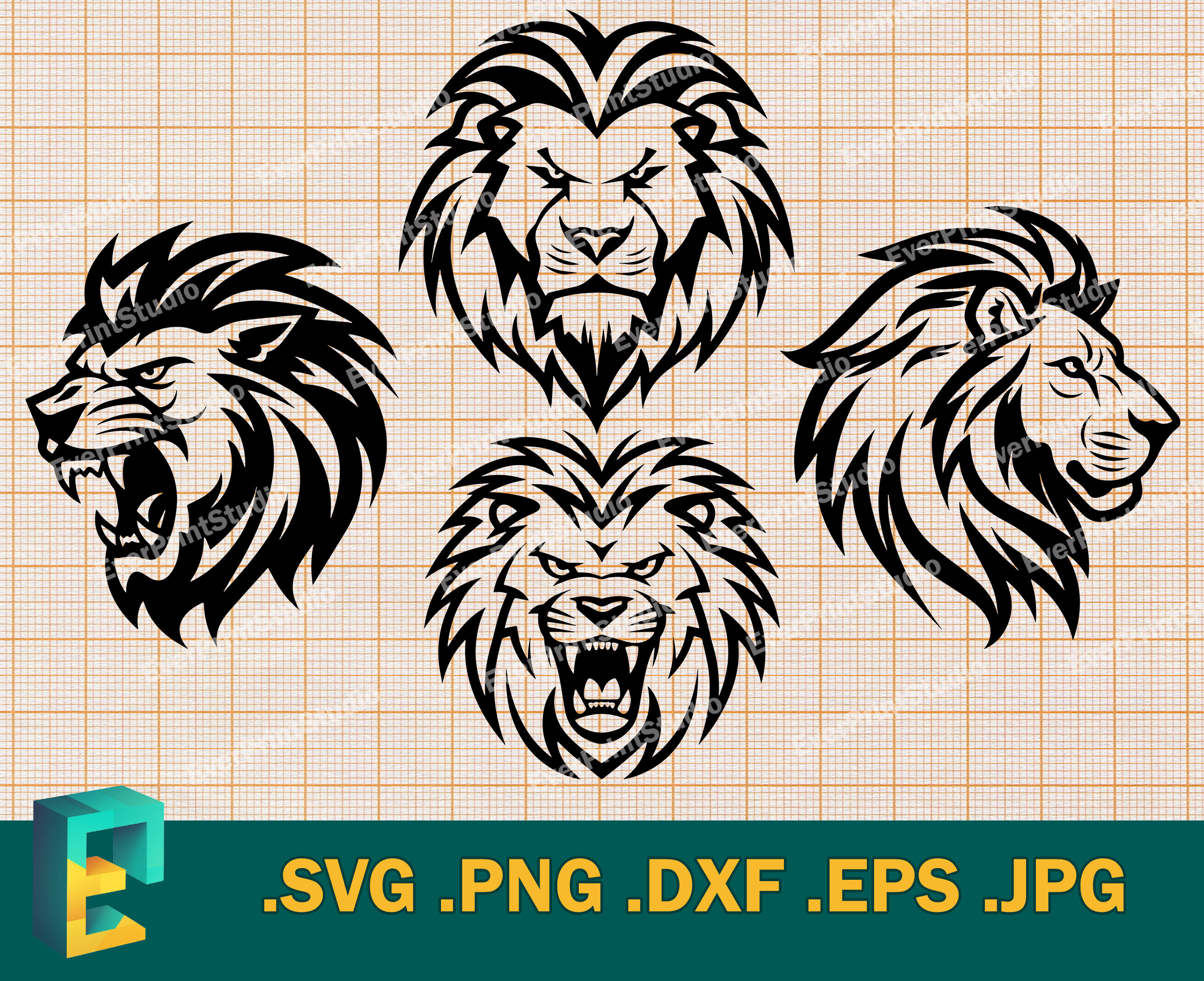Lion SVG Cricut Silhouette Vector Lion Cut File SVG - Etsy Canada
